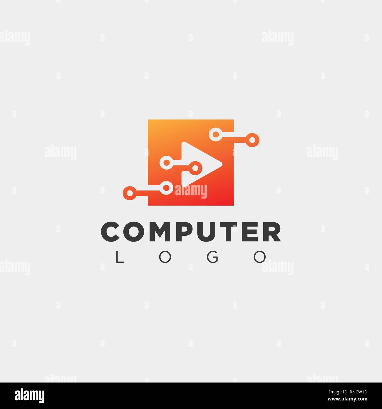 digital pointer technology creative logo template vector illustration ...