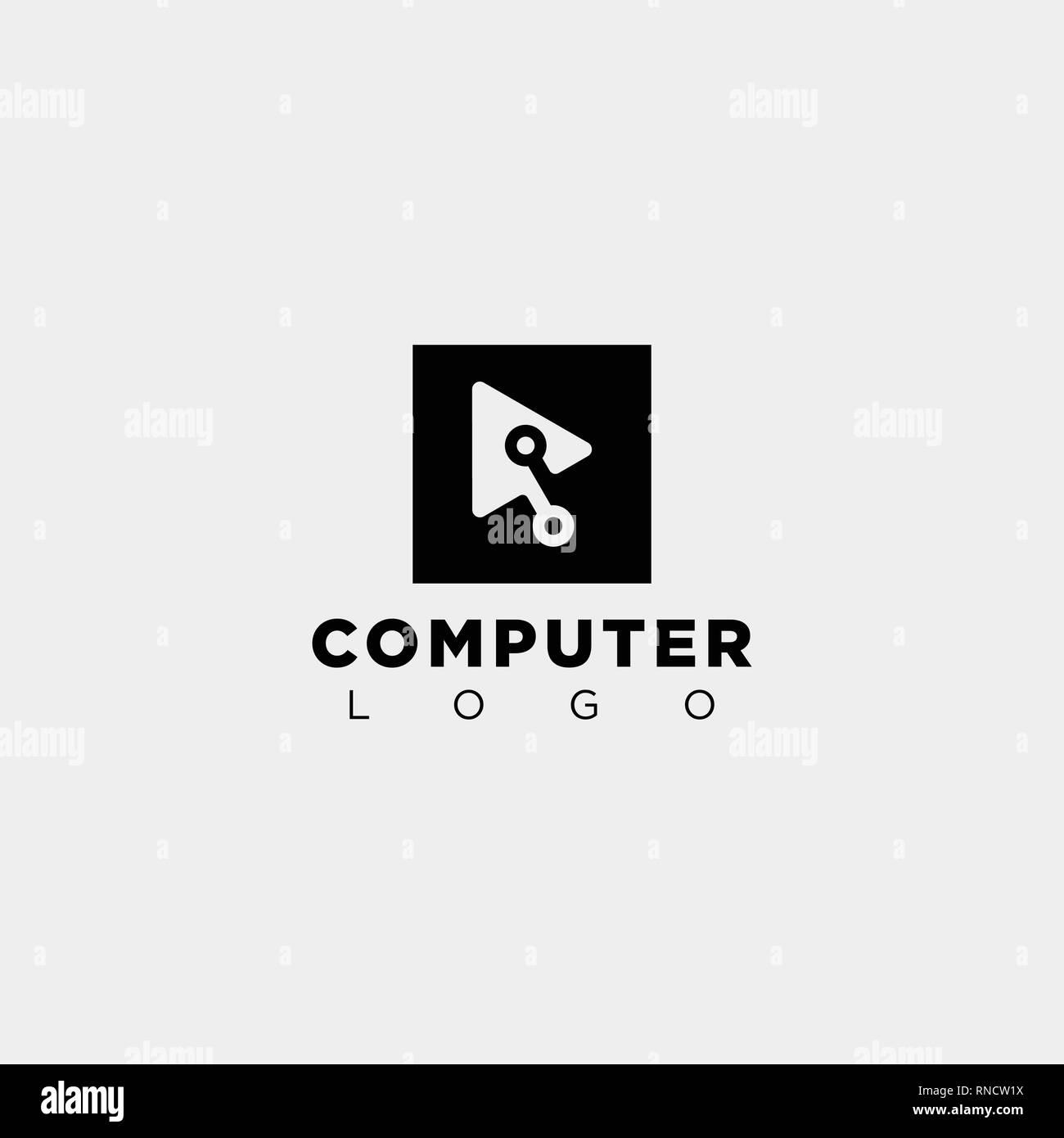 digital pointer technology creative logo template vector illustration ...