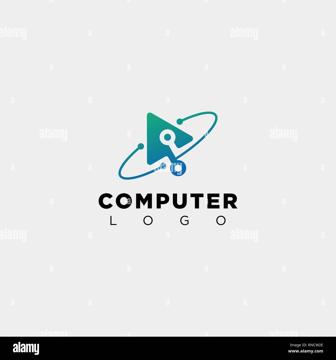 digital pointer technology creative logo template vector illustration ...