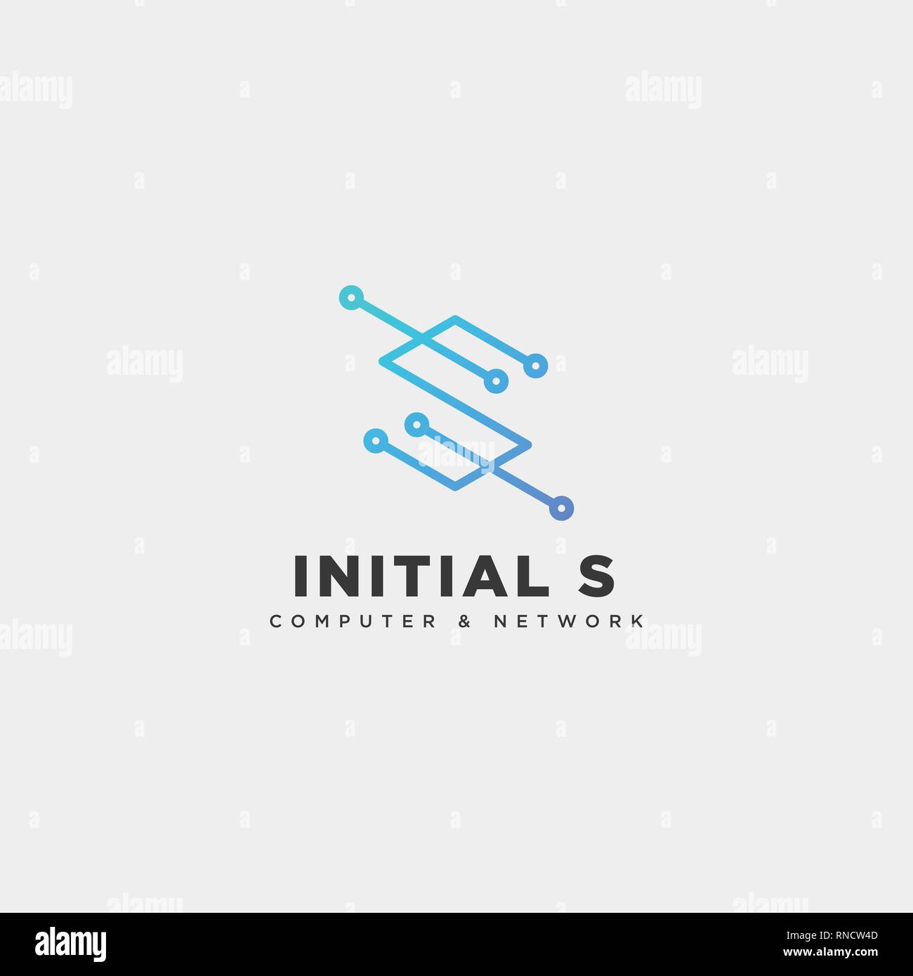 letter S digital network creative logo template vector illustration ...