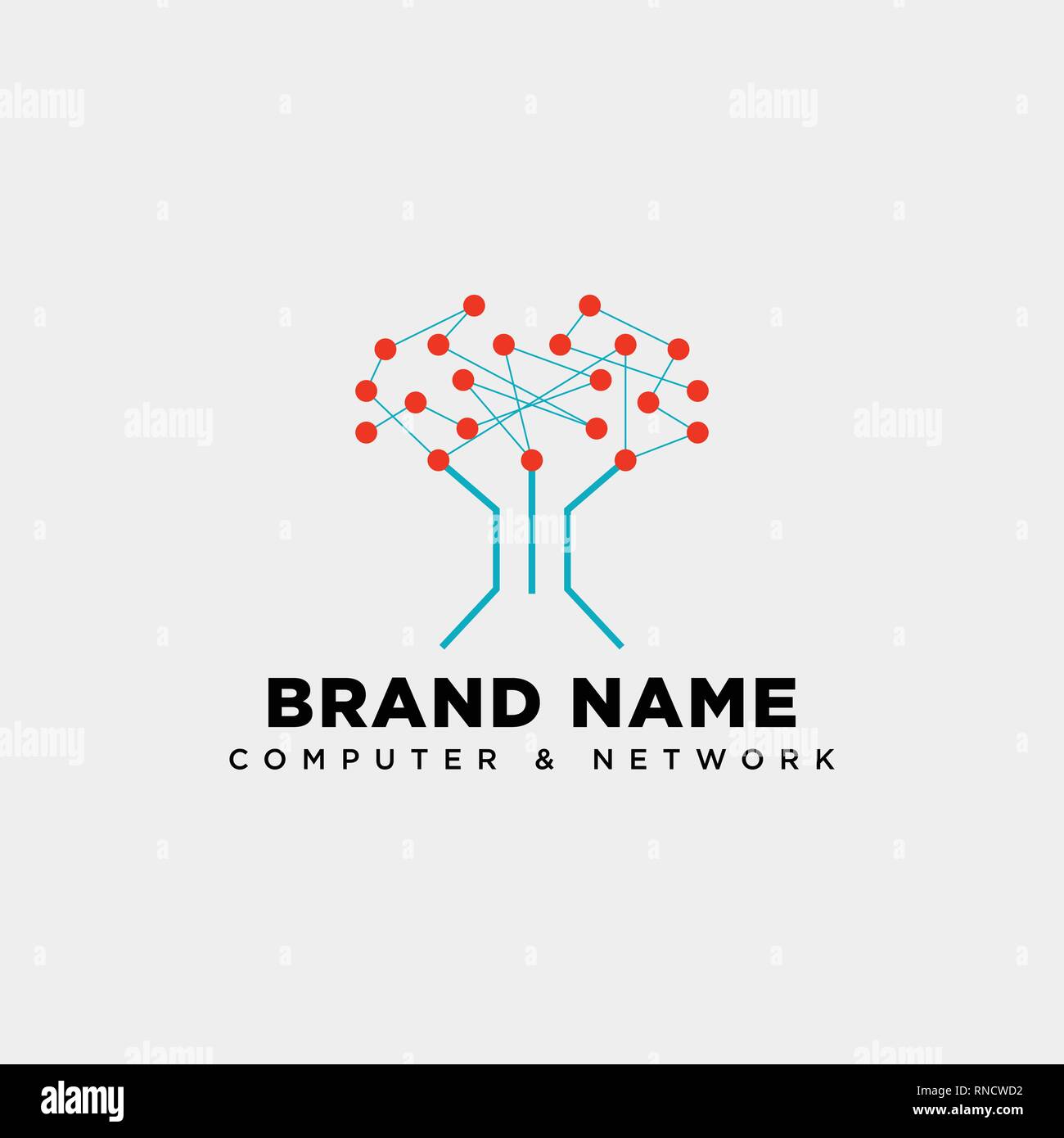 tree or plant tech logo template vector illustration icon element ...