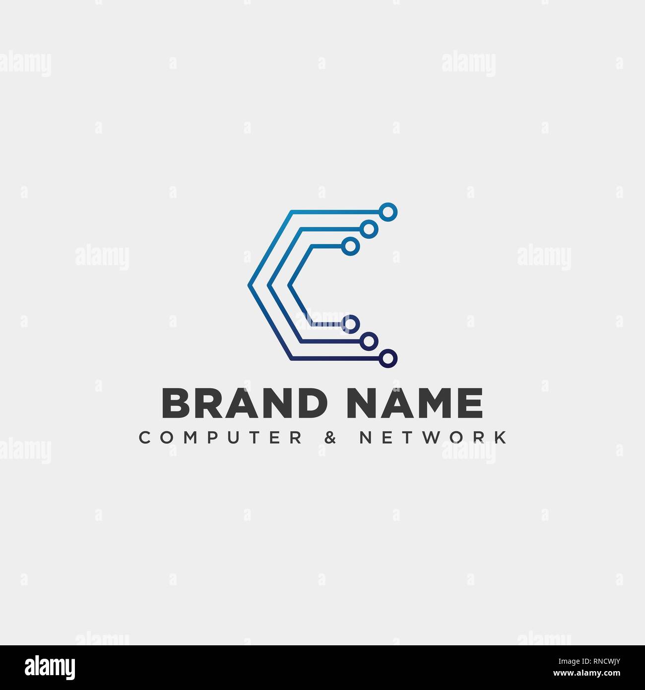 letter C digital technology logo template vector illustration icon ...