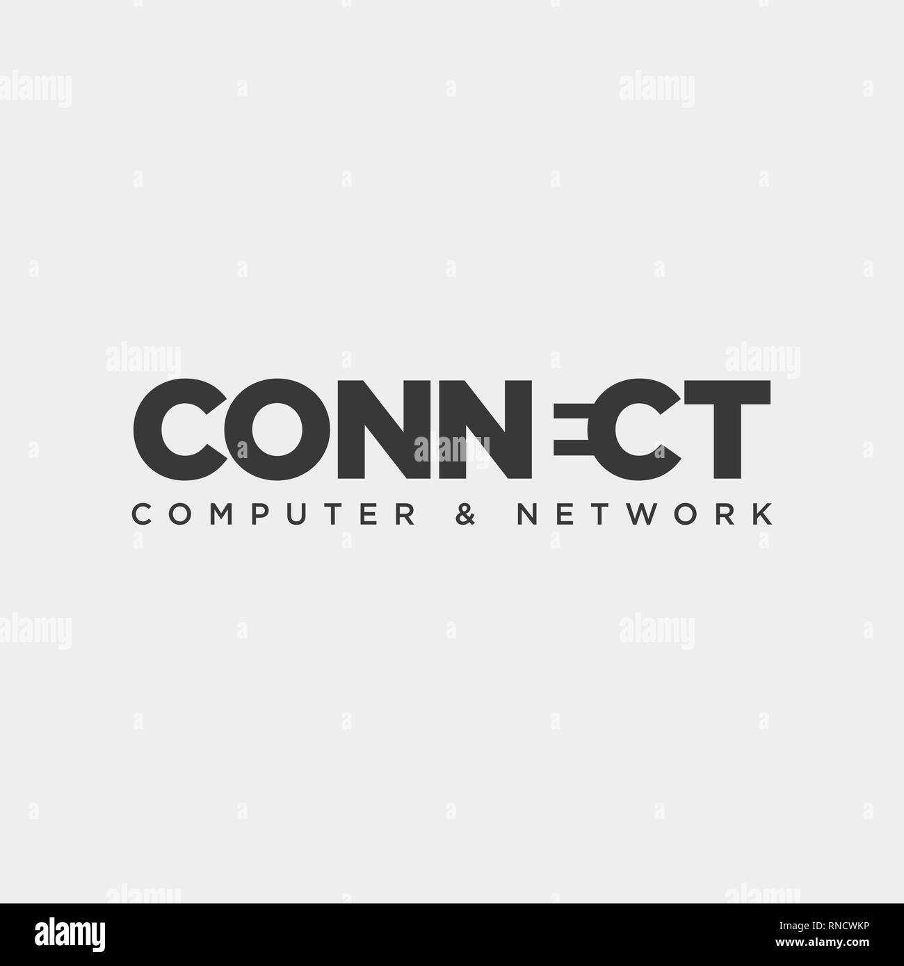 connect text logo template vector illustration icon element isolated ...