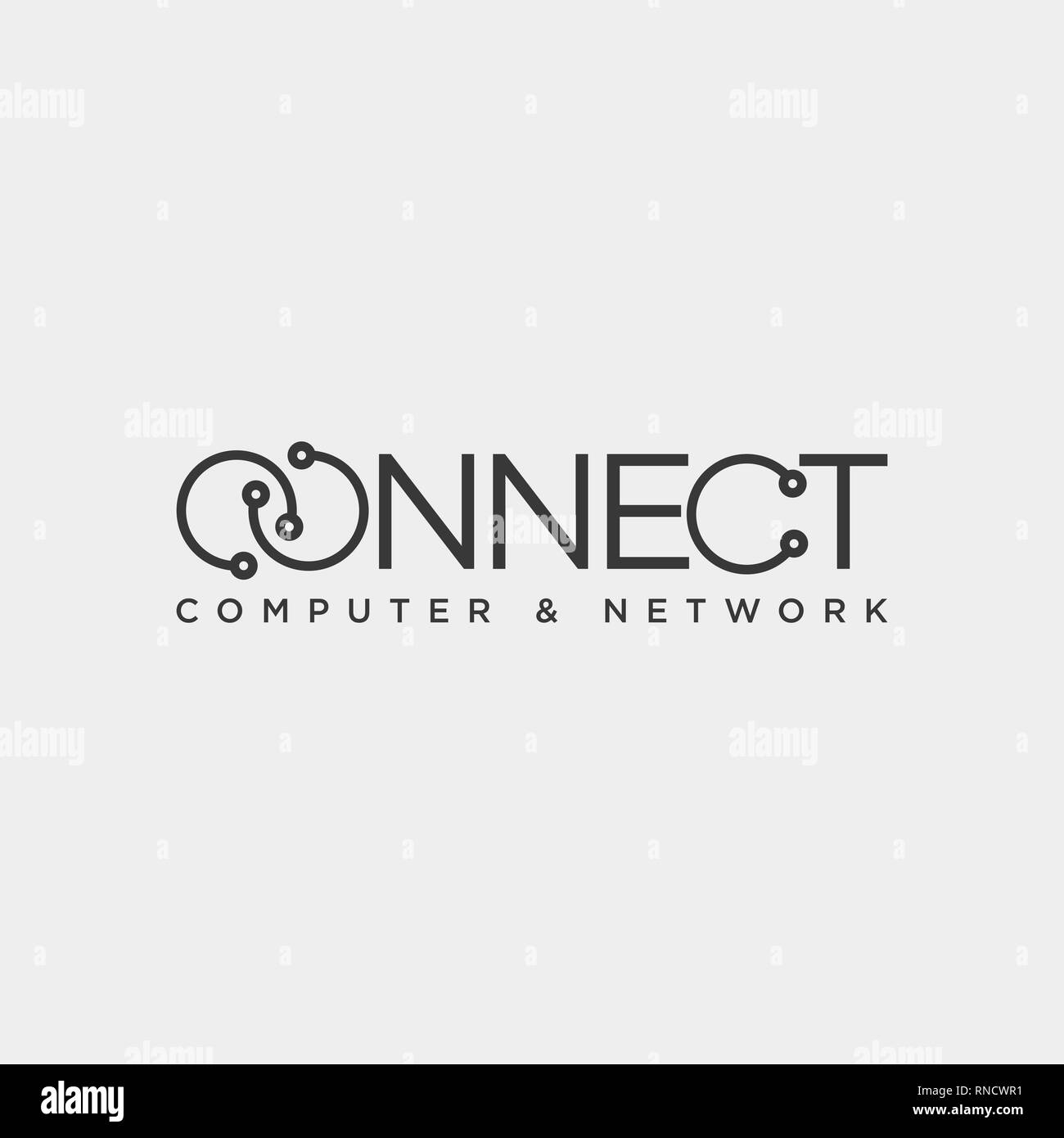 connect text logo template vector illustration icon element isolated ...