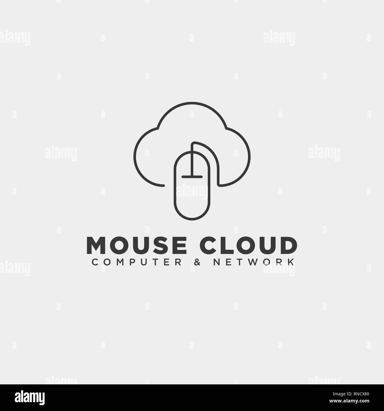 cloud mouse logo template vector illustration icon element isolated ...