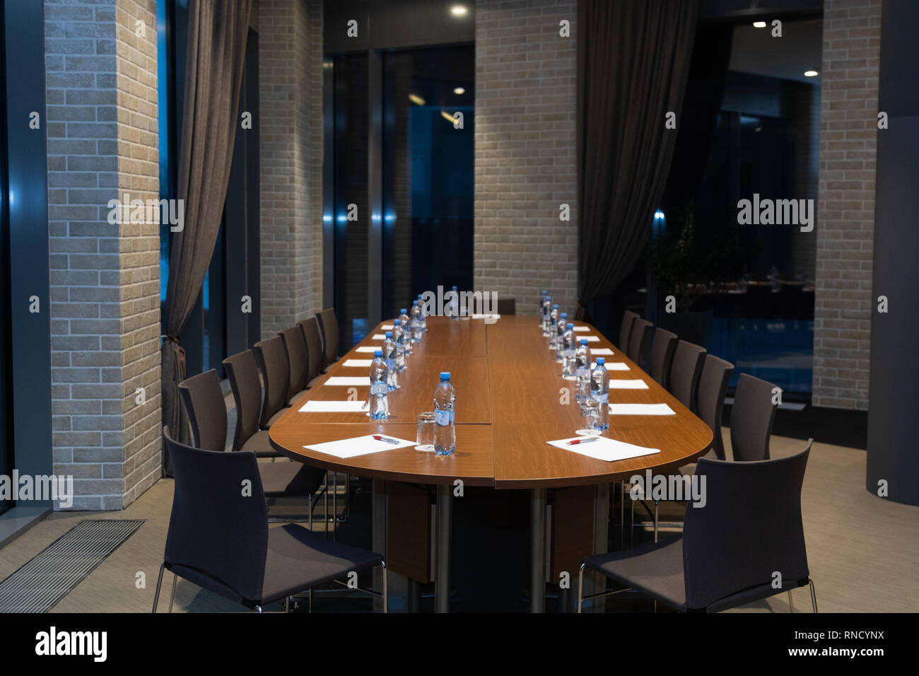 Meeting table water bottle hi-res stock photography and images - Alamy