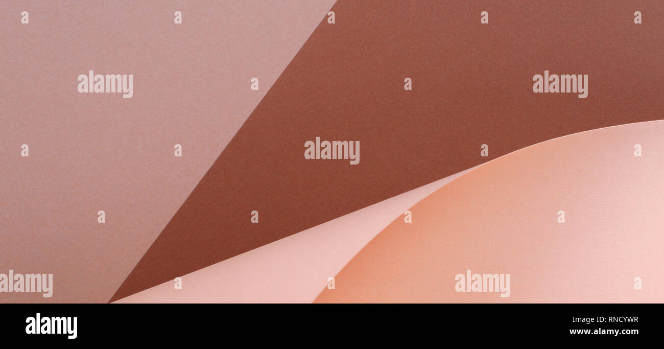 Abstract geometric shape pink beige brown color paper banner background ...