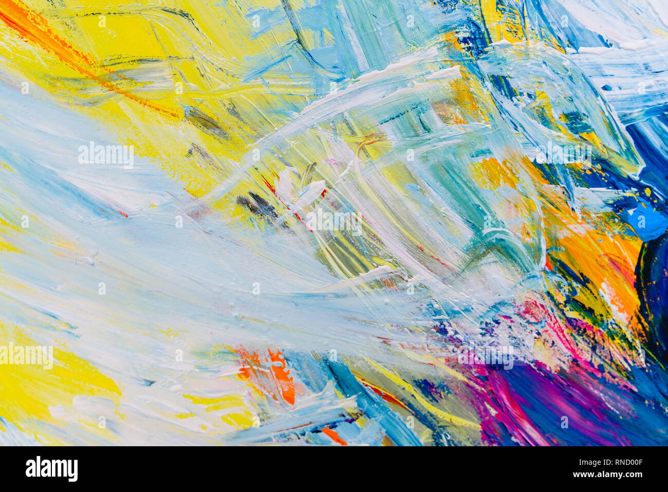 Detail of brush strokes of random colors to use as background and ...