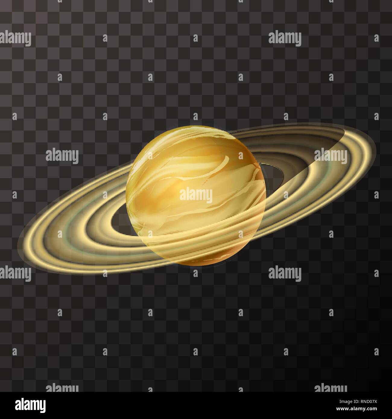 Realistic Saturn with texture, colorful planet on transparent ...