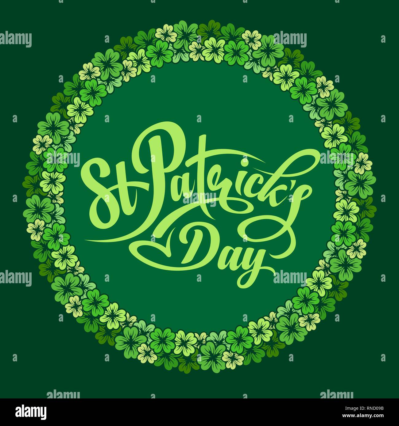 Shamrock clover round frame Stock Vector Images - Alamy