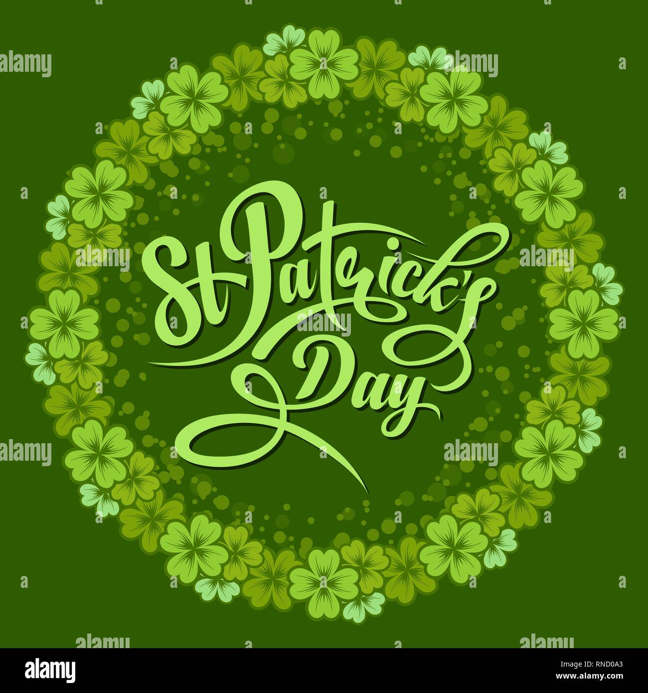 Shamrock clover round frame Stock Vector Images - Alamy