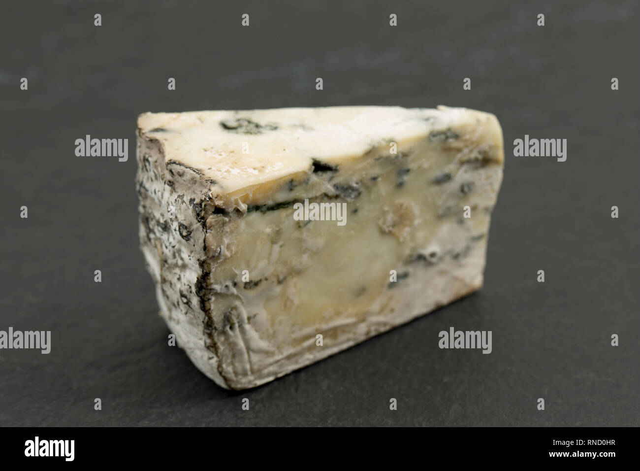 A wedge of Shepherds Purse Mrs Bell’s Blue cheese made in Yorkshire ...