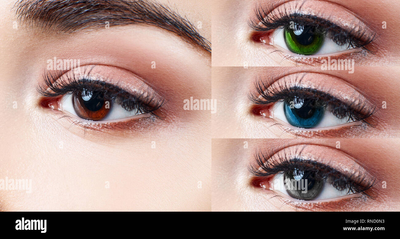 Different colorful contact lenses Stock Photo - Alamy