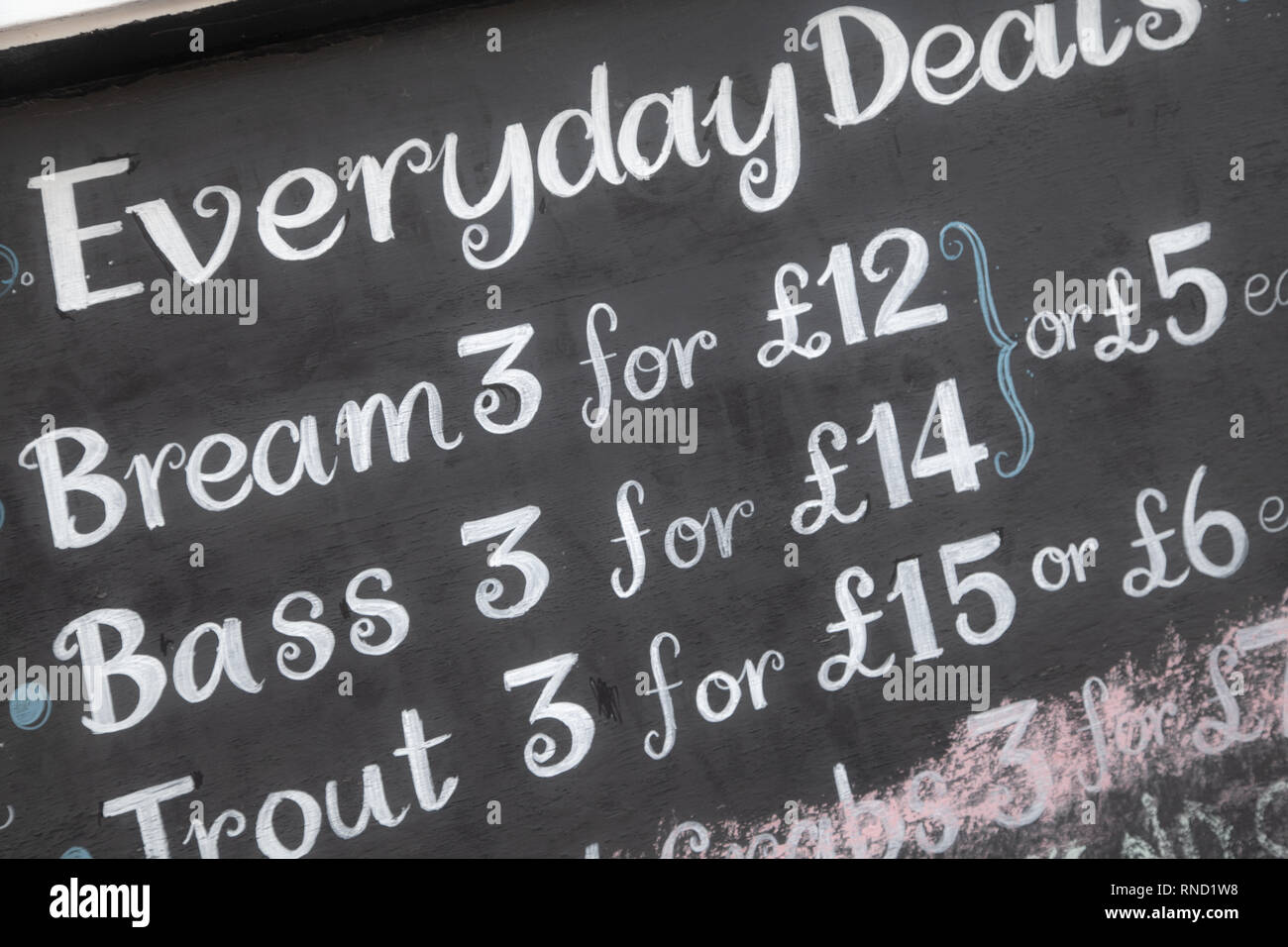 Chalkboard pricing sign hi-res stock photography and images - Alamy