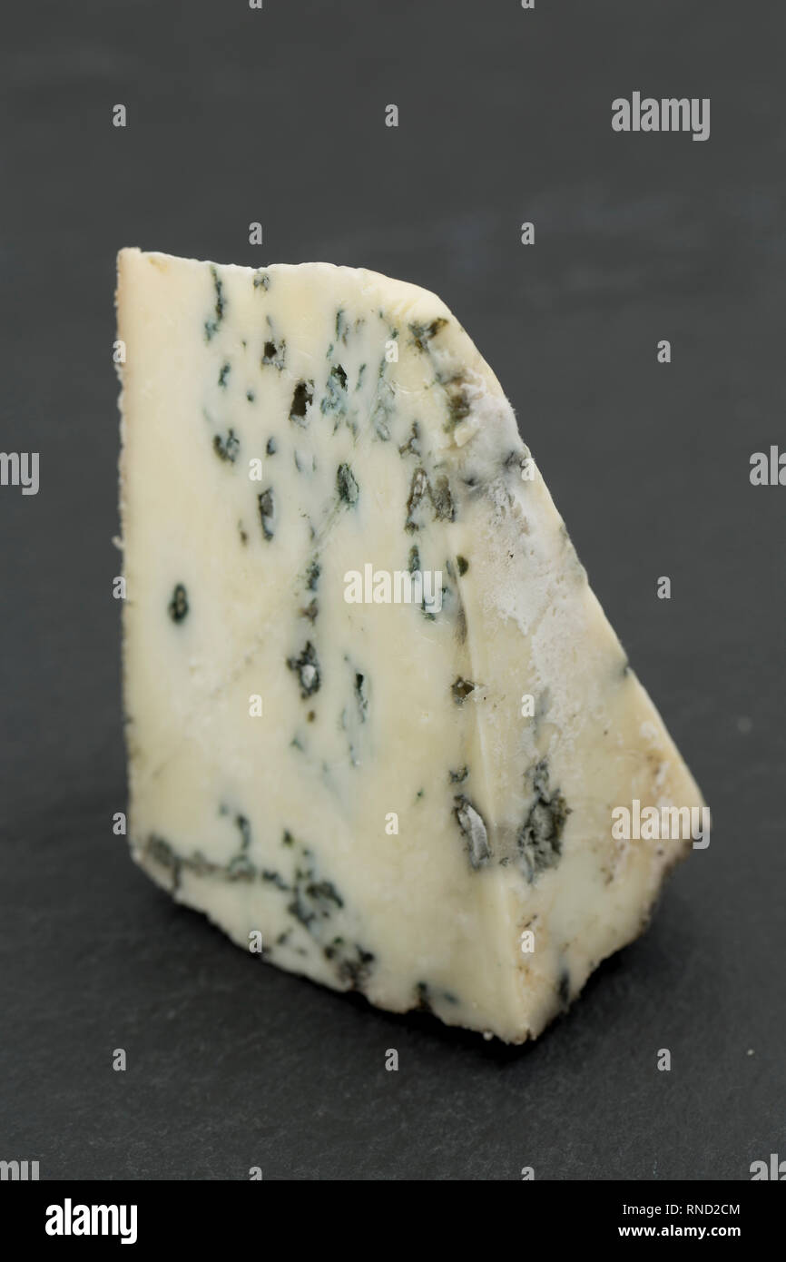 A wedge of Shepherds Purse Mrs Bell’s Blue cheese made in Yorkshire ...
