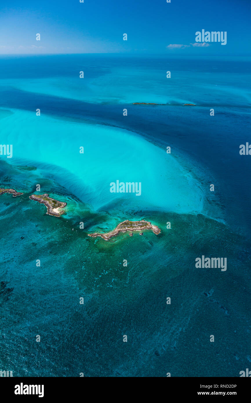 Aerial view, Exuma, Bahamas, America Stock Photo - Alamy