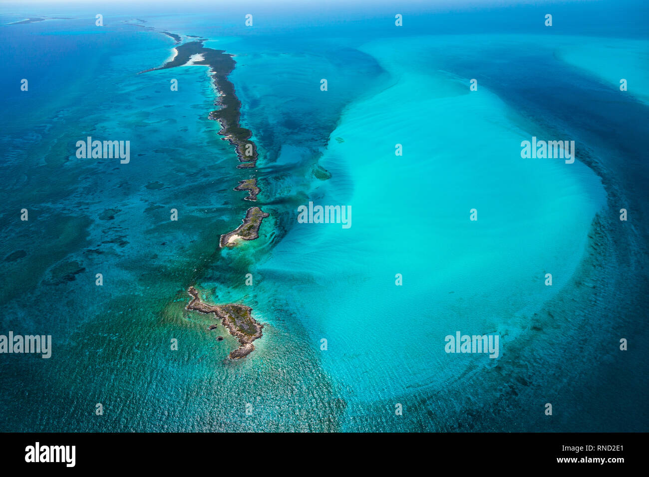 Aerial view, Exuma, Bahamas, America Stock Photo - Alamy