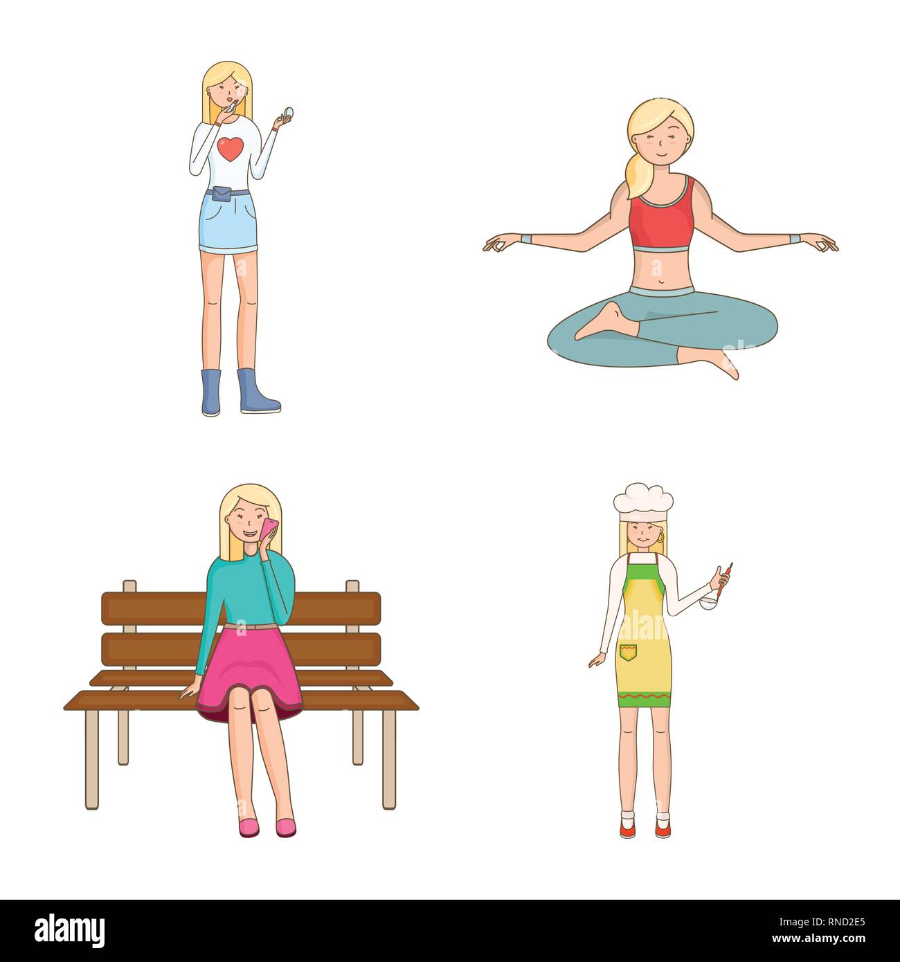 Vector design of woman and body sign. Set of woman and style stock ...