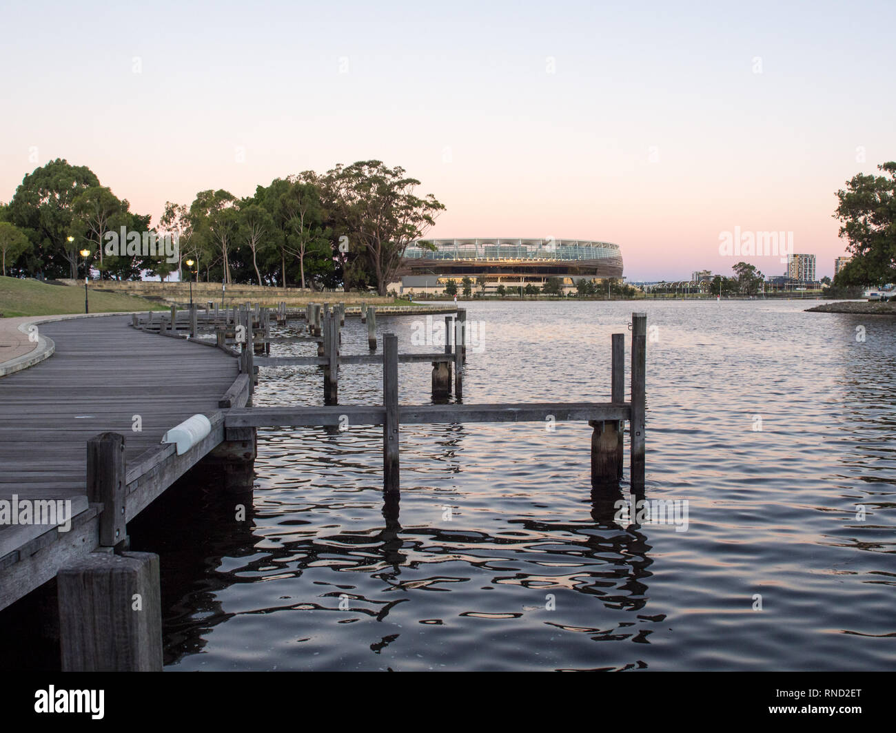 Perth Optus Stadium from Claisebrook Cove, Perth, Western Australia ...