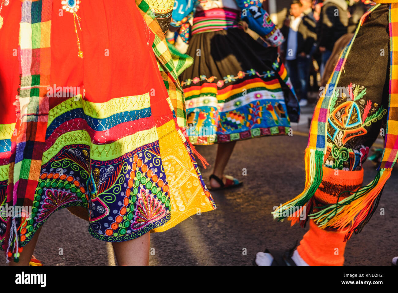 Valencia, Spain - February 16, 2019: Detail of the colorful traditional ...
