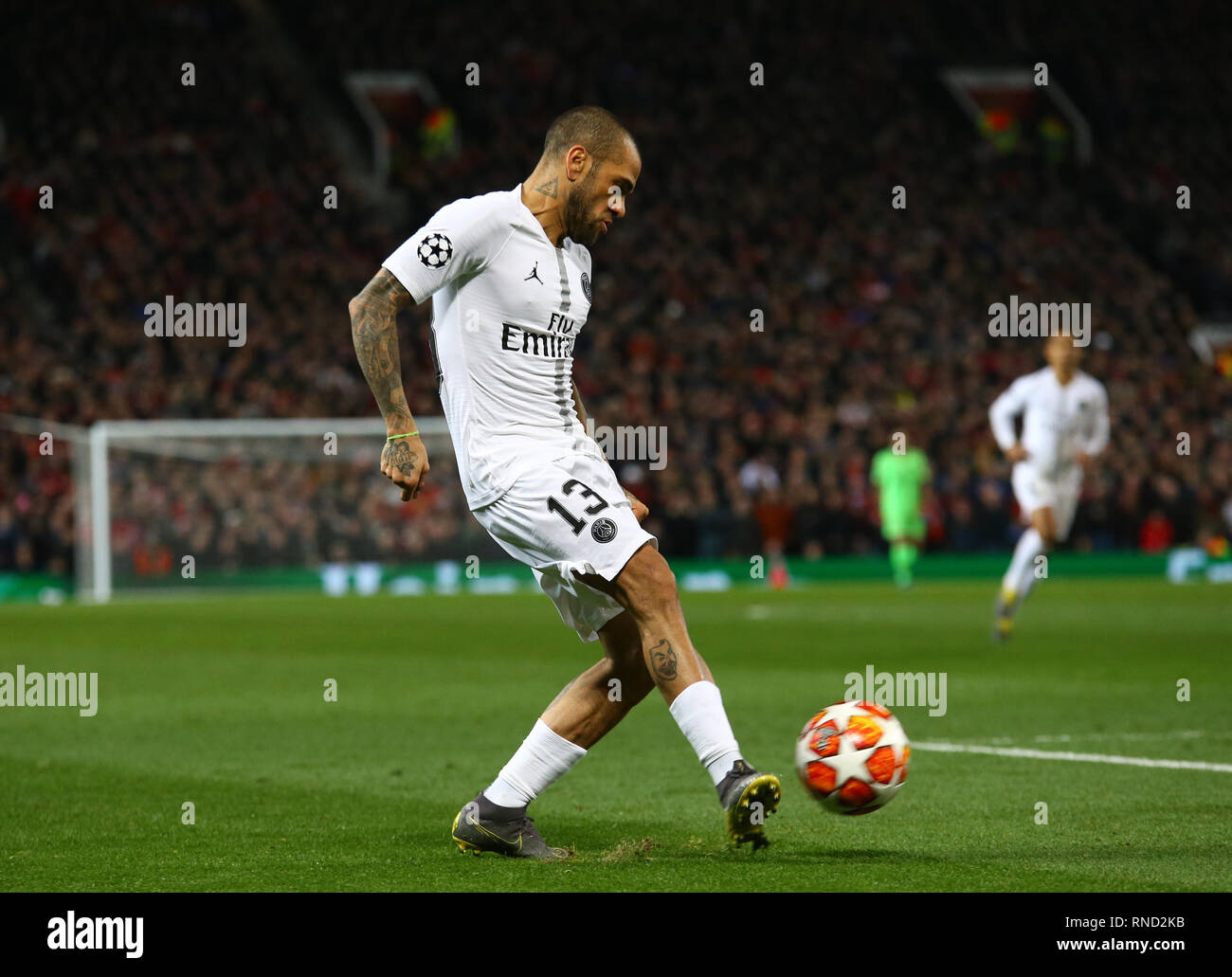 MANCHESTER, ENGLAND - FEBRUARY 12 2019: Dani Alves of PSG during the ...