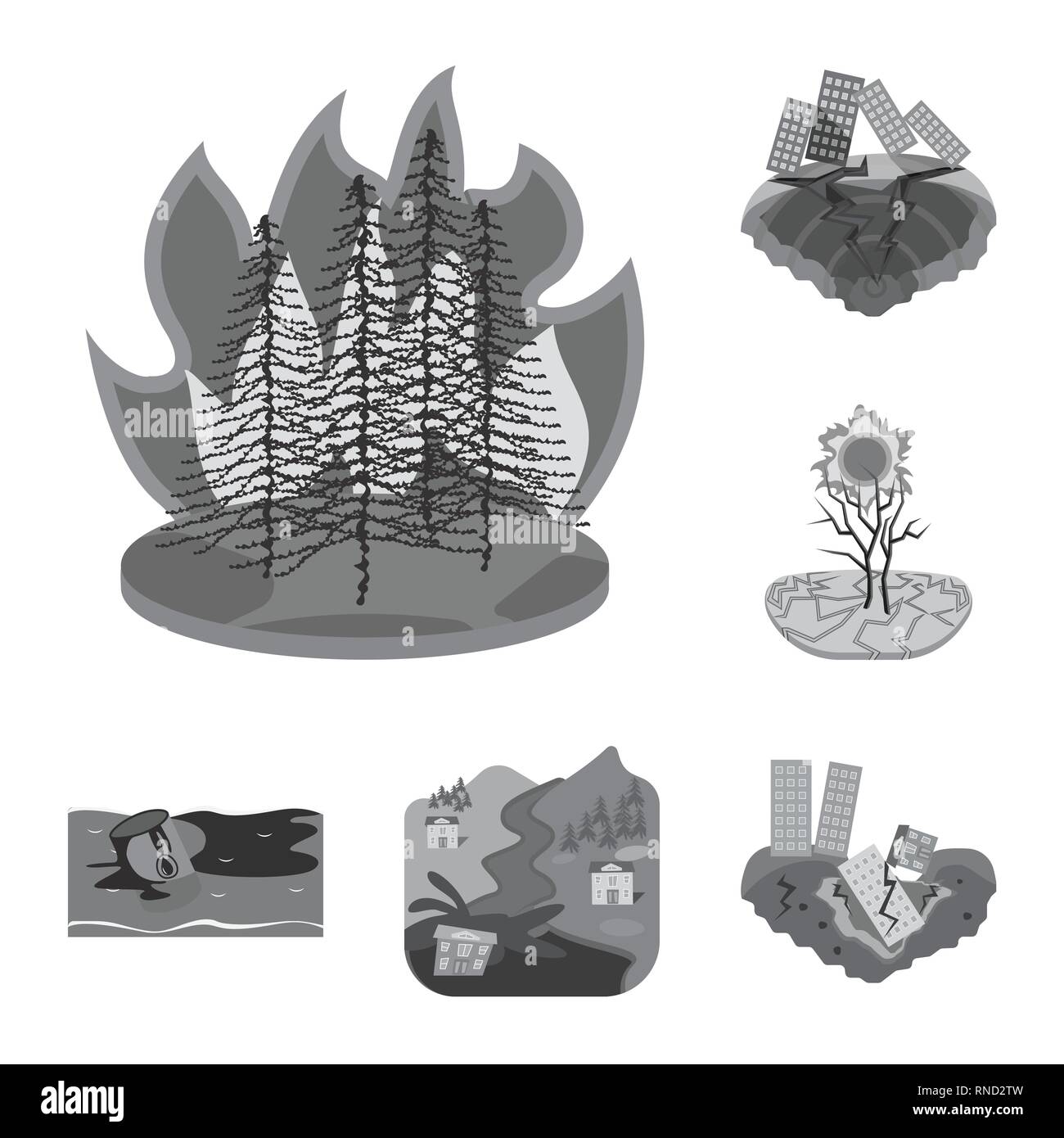 Isolated object of nature and apocalypse icon. Set of nature and ...