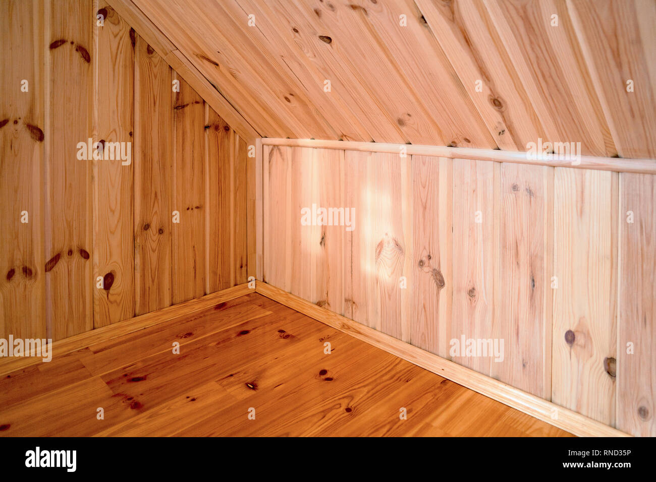 Rural house room corner interior as an example of carpentry from pine ...