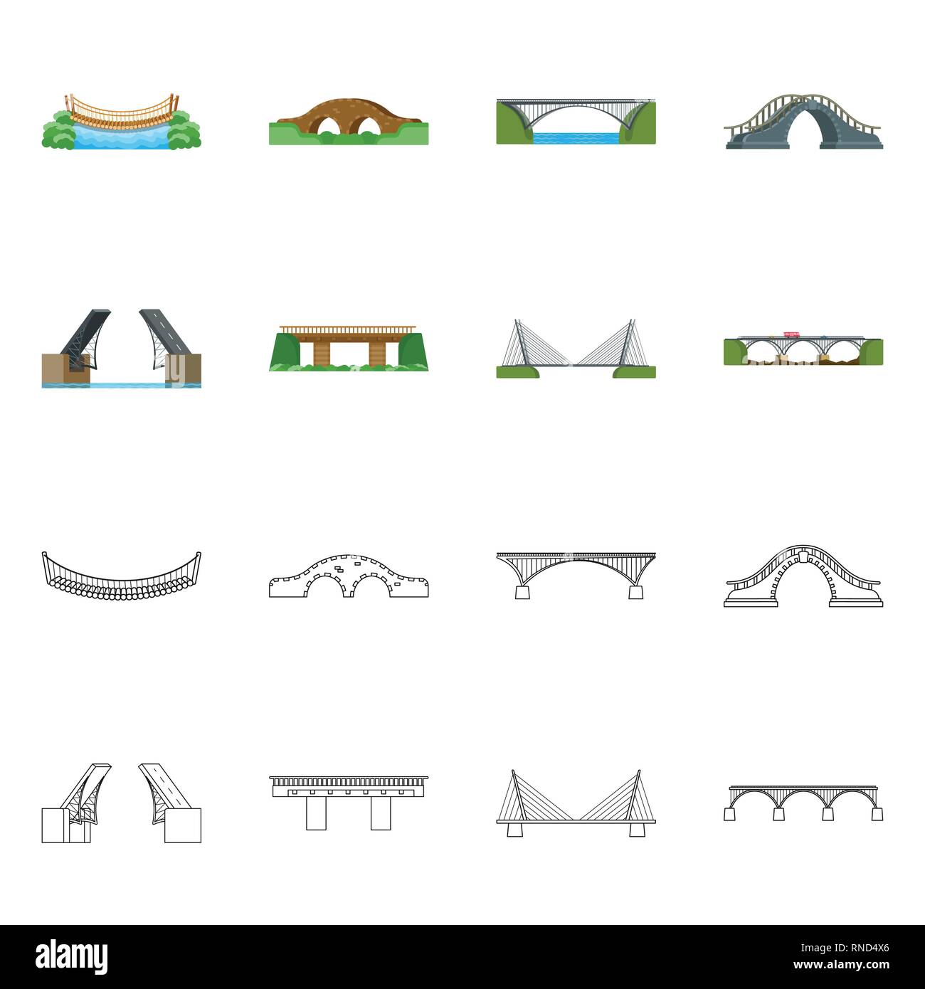 Vector illustration of connection and design symbol. Set of connection ...