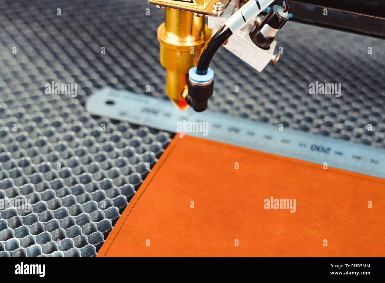 Very fine CNC leather cutting router machine Stock Photo - Alamy