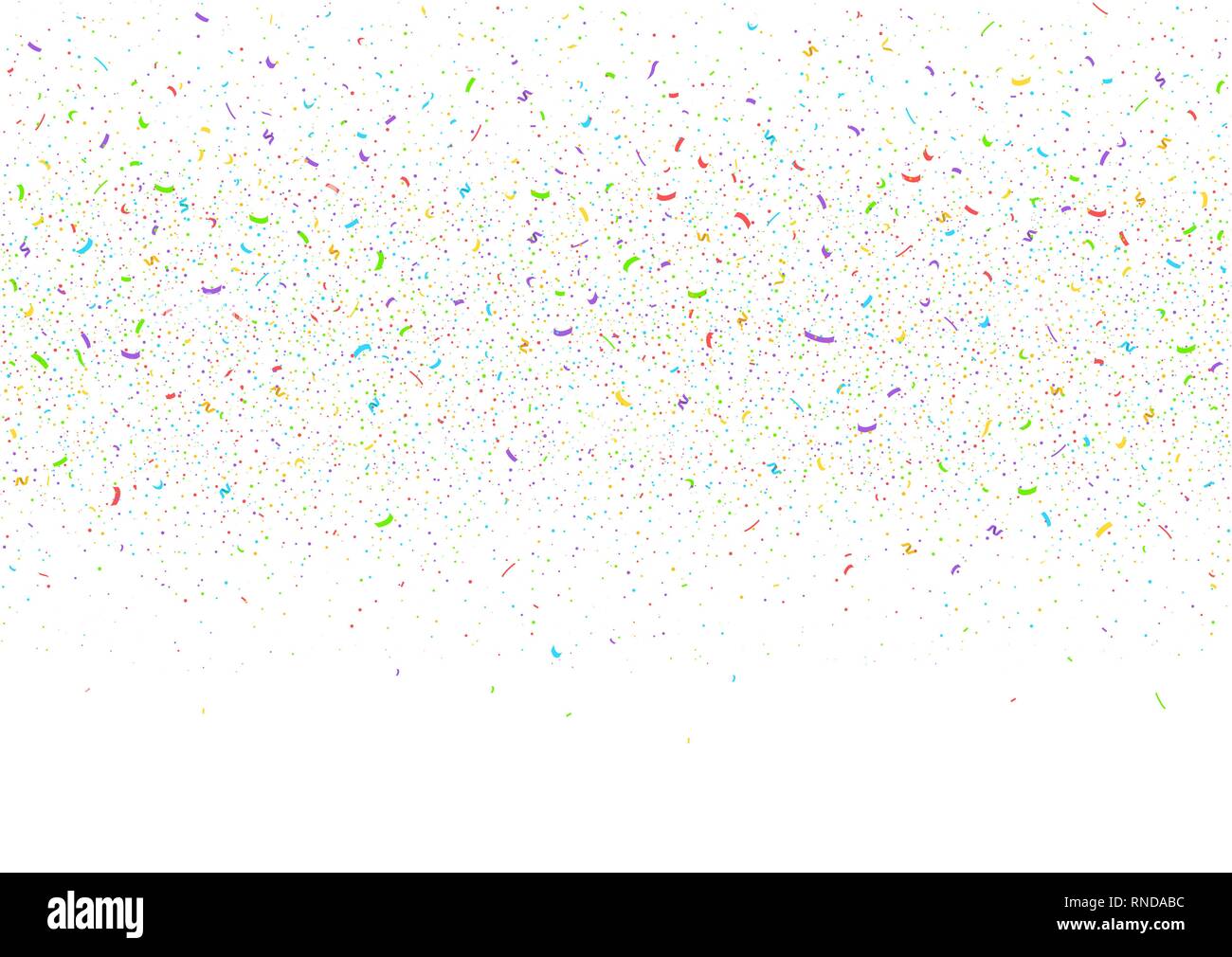 Abstract background with many colored falling tiny confetti pieces ...