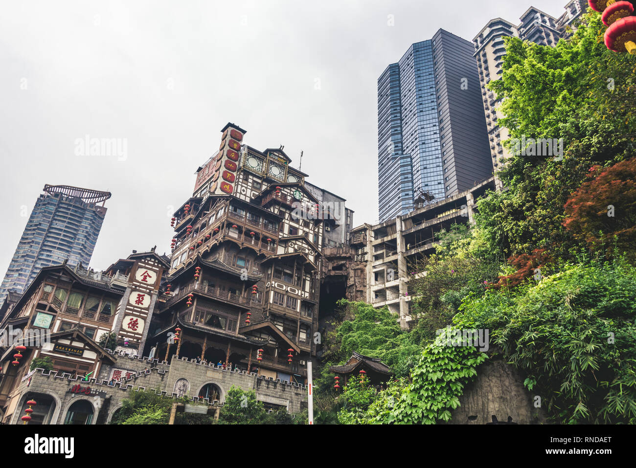 Chongqing, Chongqing / China - April 06 2015: Hongya Cave district ...