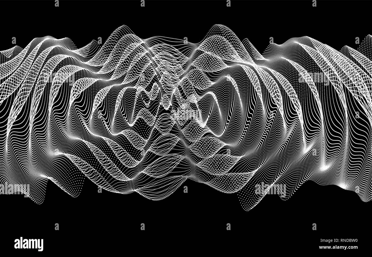 3D wavy background with ripple effect. Vector illustration with ...