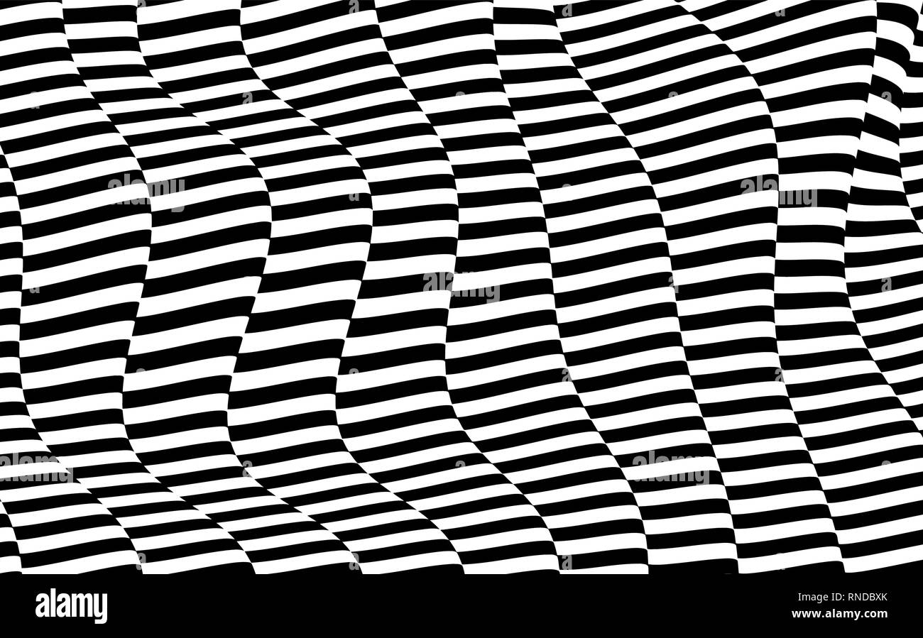 Black and white design. Pattern with optical illusion. Abstract 3D ...