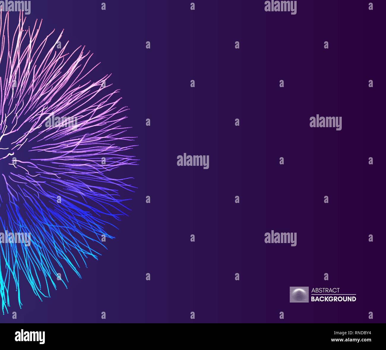 Point explode. Array with dynamic emitted particles. 3d technology ...