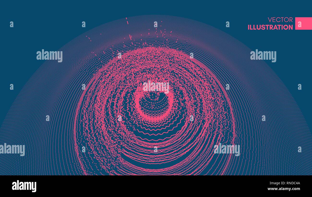 3D wavy background with ripple effect. Vector illustration with ...