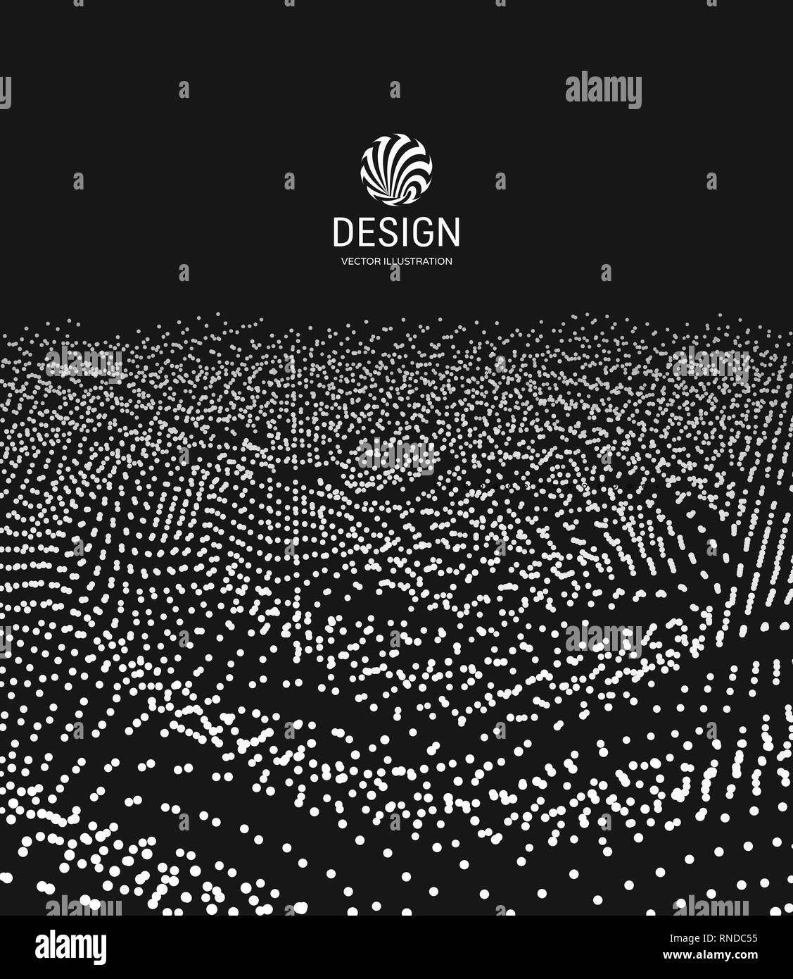 3D wavy background with ripple effect. Vector illustration with ...