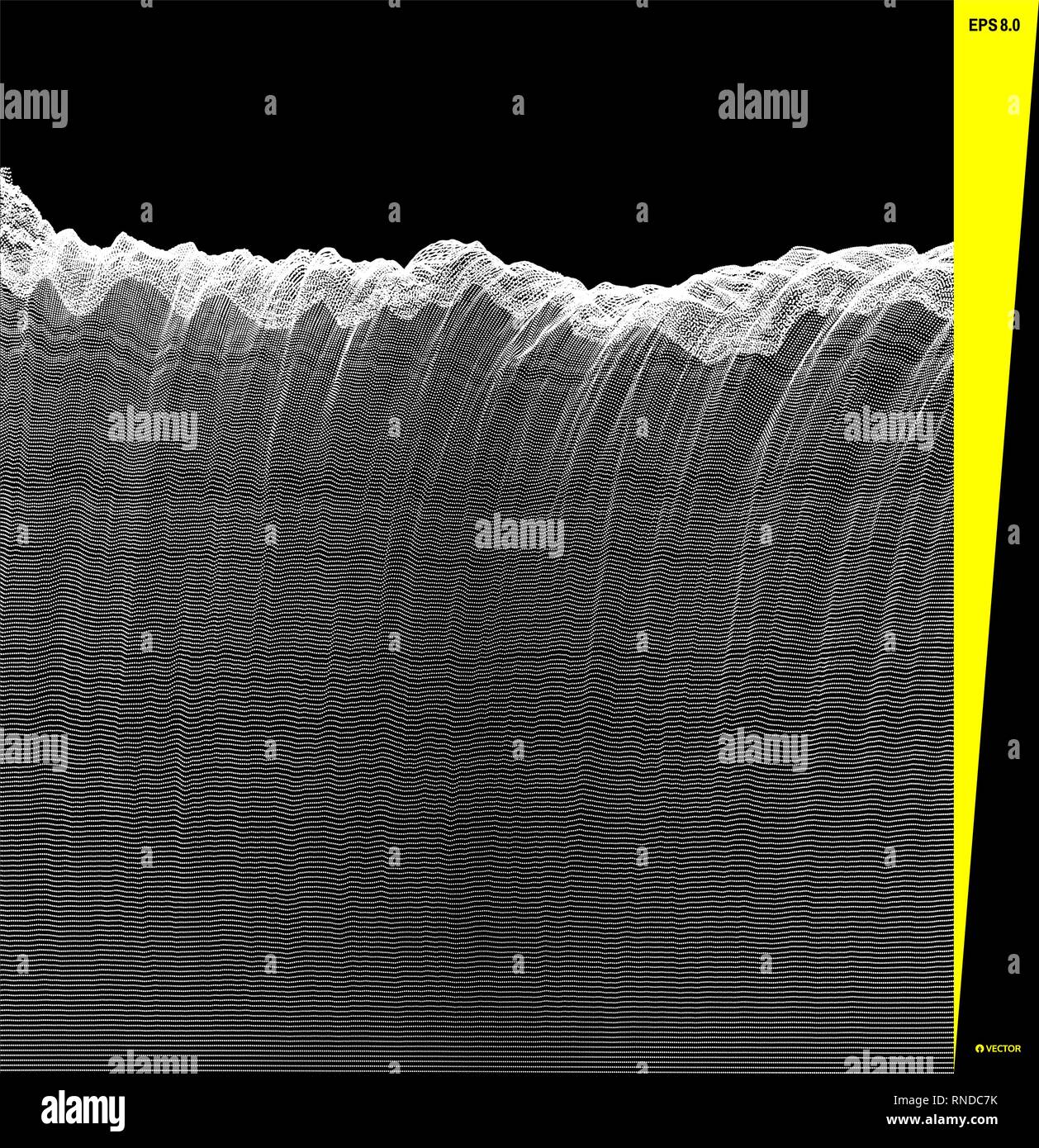 Array with Dynamic Particles. Futuristic technology style. Texture ...