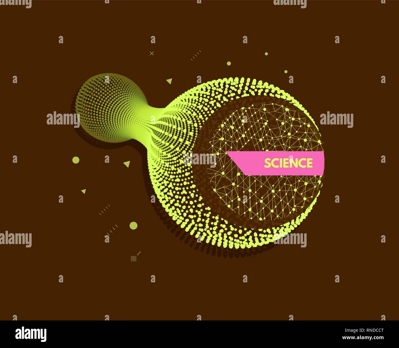 Array with dynamic particles. 3d technology style. Abstract background ...