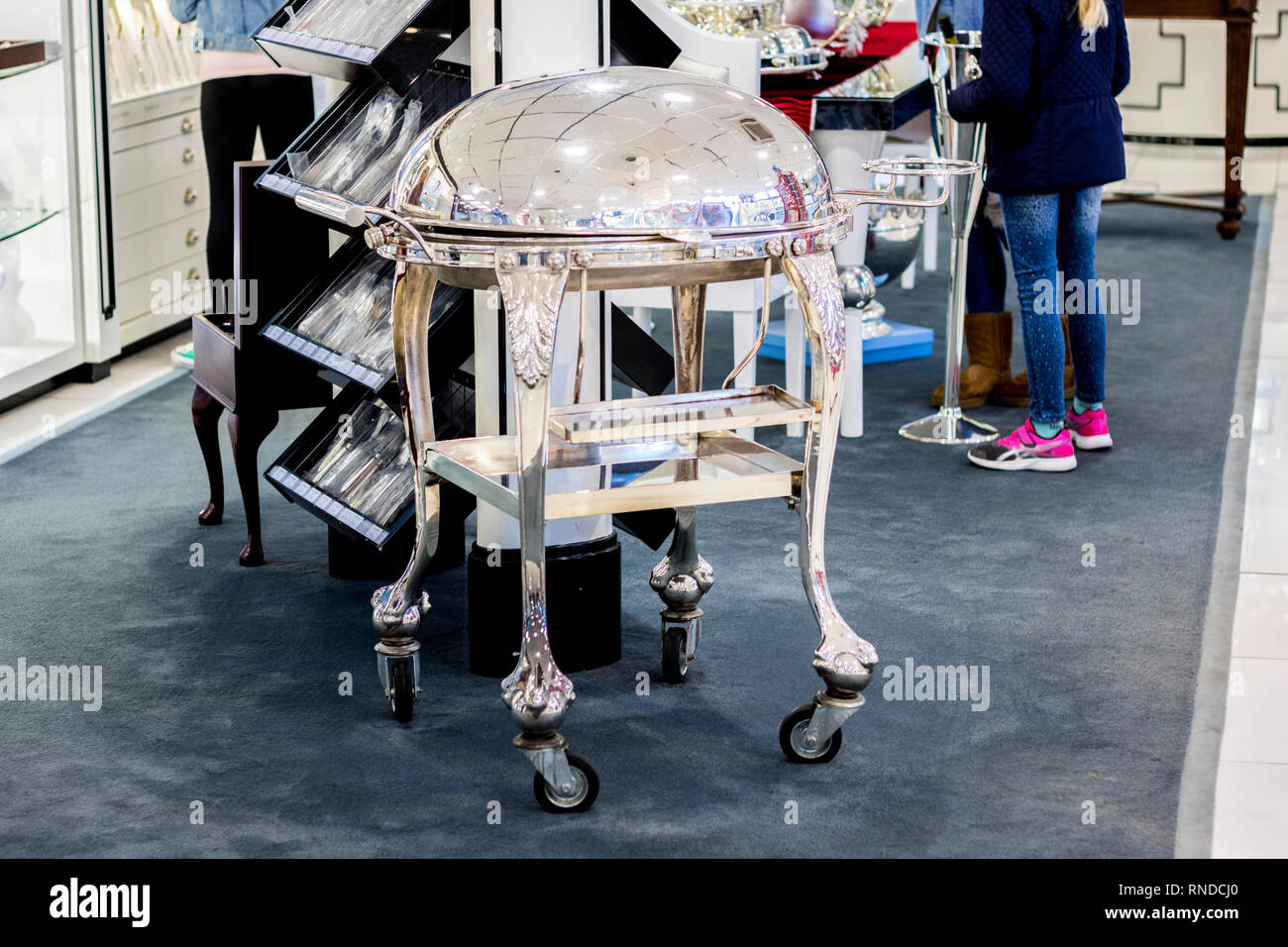 Large newbridge silverware dinner trolley, fine dining concept, wedding ...