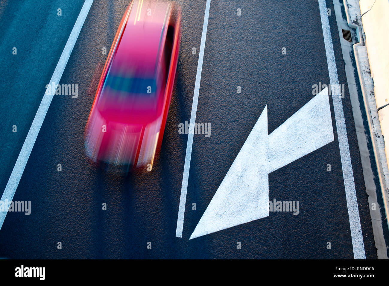 A car on the road. View from above Stock Photo - Alamy