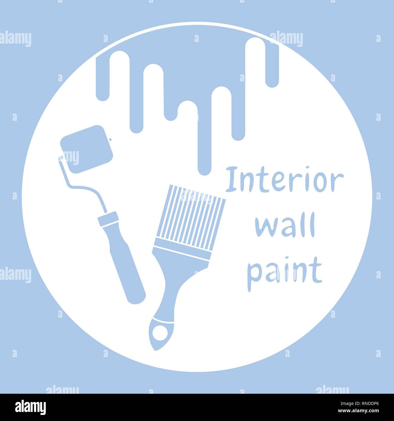 Vector illustration with tools for painting works. Building ...