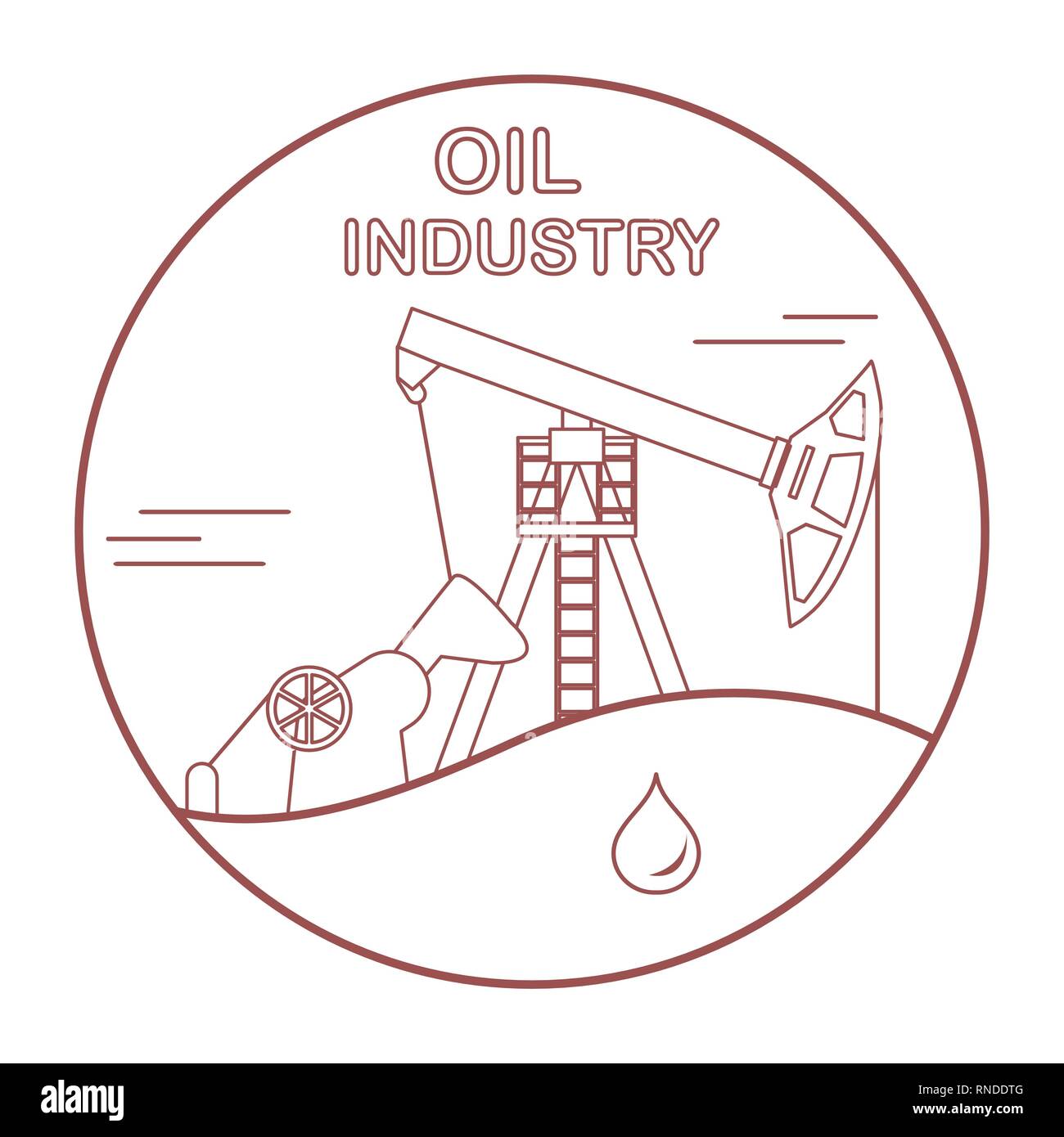 Vector illustration with equipment for oil production. Oil industry ...