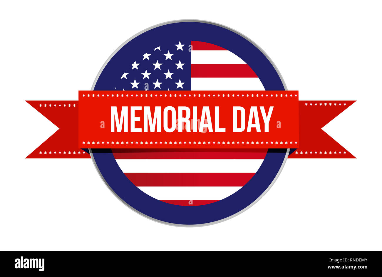 Memorial day sign seal icon illustration isolated over a white ...
