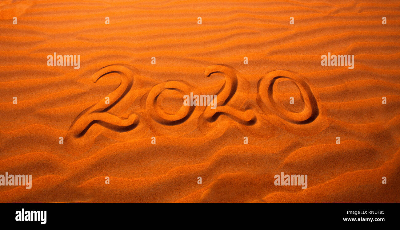 2020 written in sand hi-res stock photography and images - Alamy