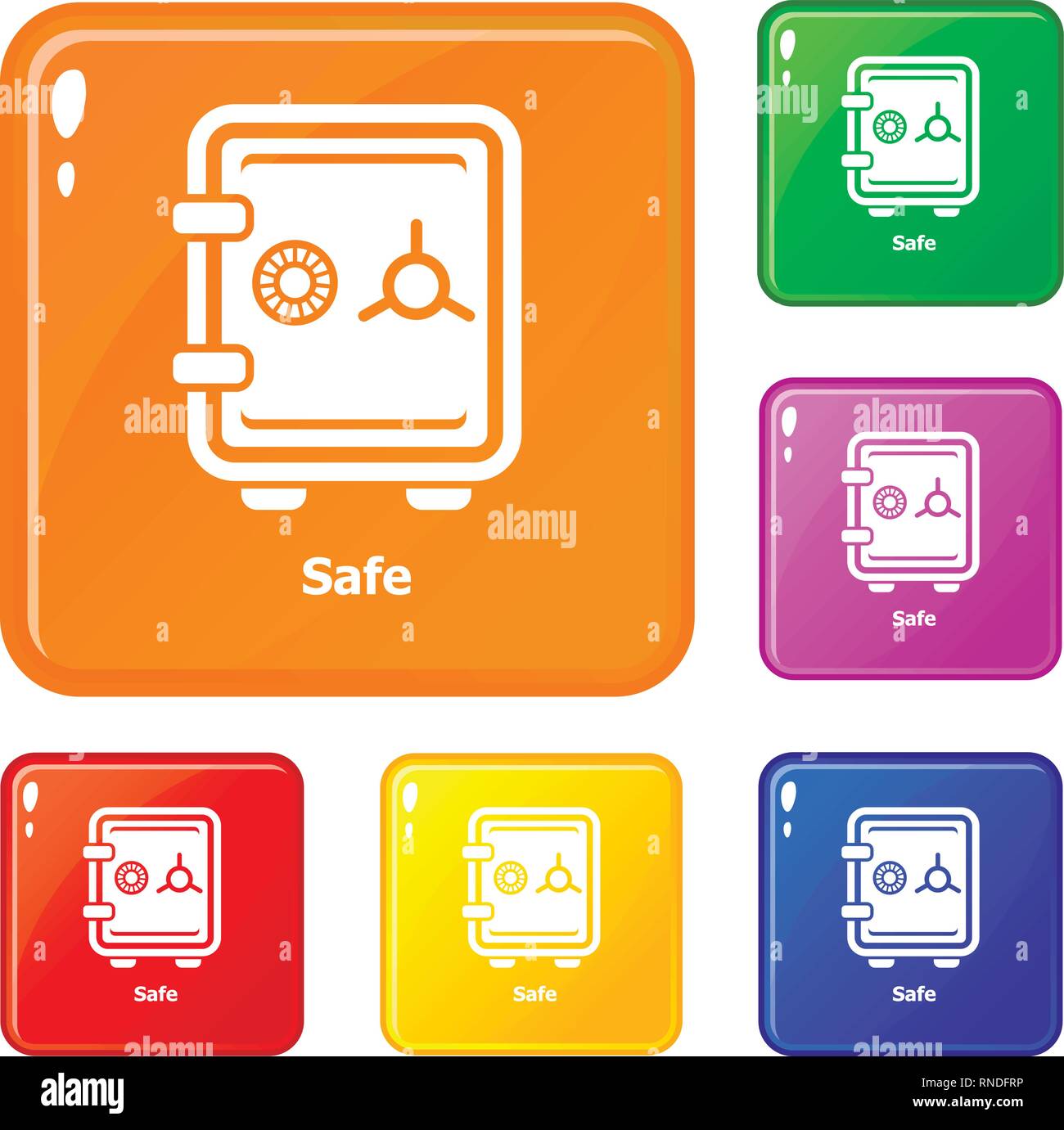 Safe icons set vector color Stock Vector Image & Art - Alamy