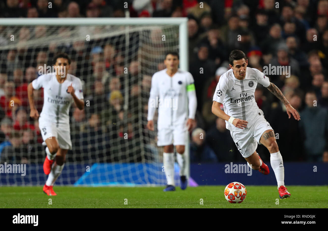 MANCHESTER, ENGLAND - FEBRUARY 12 2019: Angel Di Maria of PSG during ...