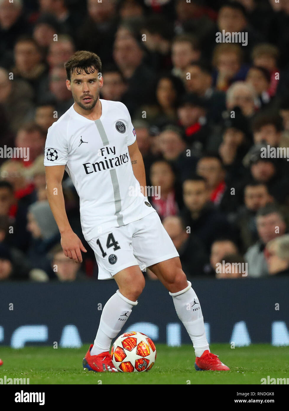 MANCHESTER, ENGLAND - FEBRUARY 12 2019: Juan Bernat of PSG during the ...