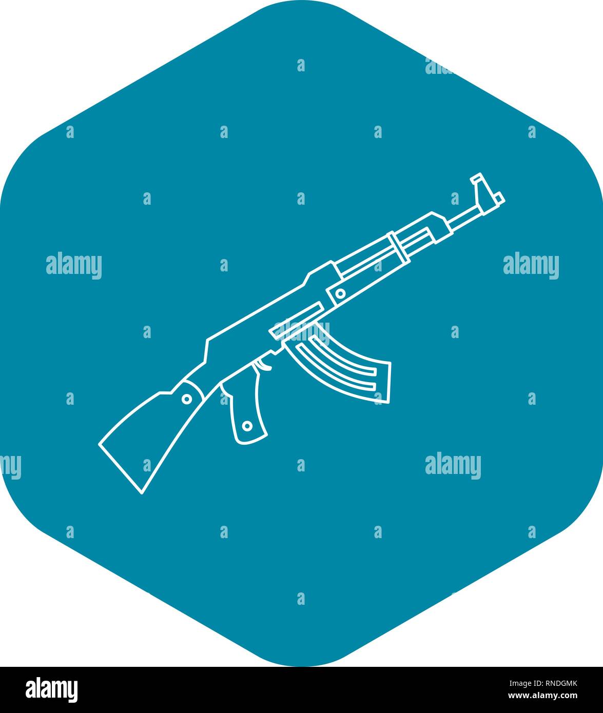 Submachine gun icon, outline style Stock Vector Image & Art - Alamy