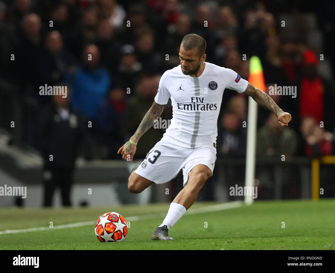 MANCHESTER, ENGLAND - FEBRUARY 12 2019: Dani Alves of PSG during the ...