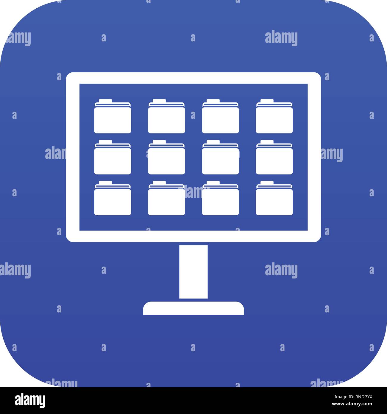 Desktop of computer with folders icon digital blue Stock Vector Image ...